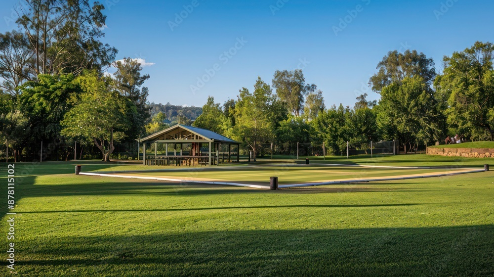 Elegant ranch with a backyard cricket pitch, complete with boundary ...