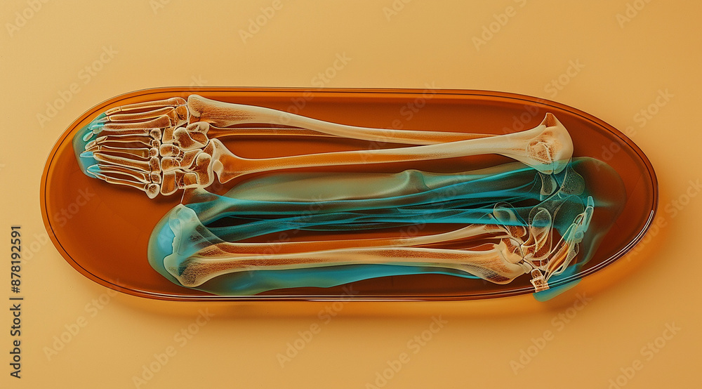 A realistic photo of the anatomical cross-section of two human legs in ...