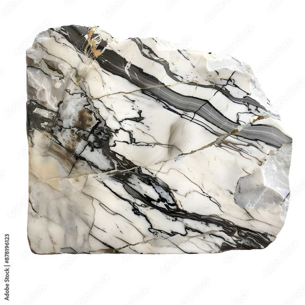 Veined marble stone, PNG image, isolated Stock Photo | Adobe Stock