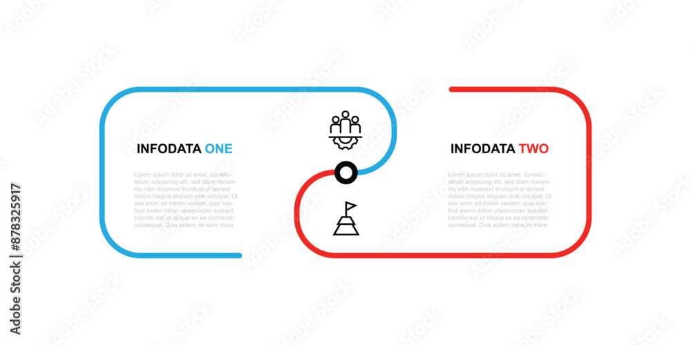 Design template infographic vector element with 2 step or option Stock ...