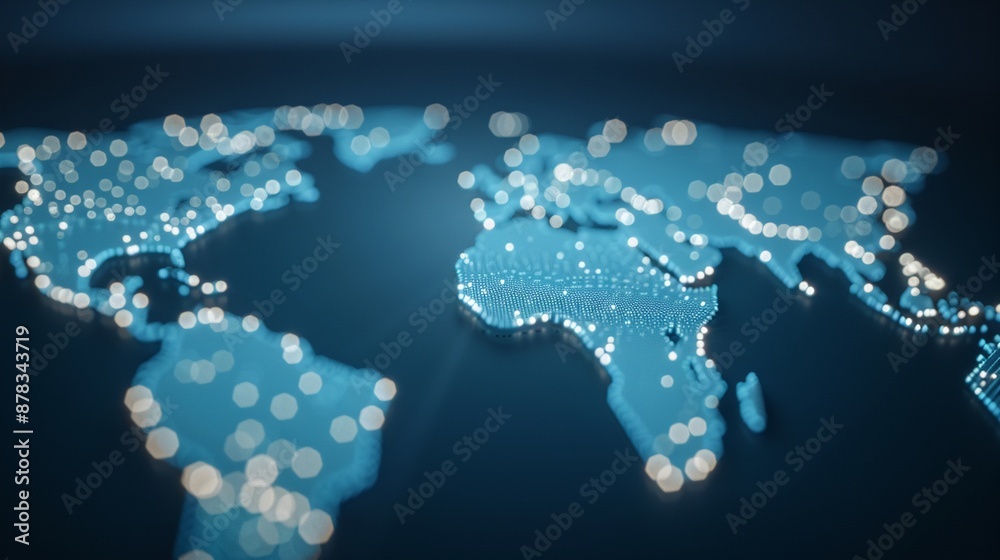 Global Shipping Routes Highlight a world map with interconnected ...