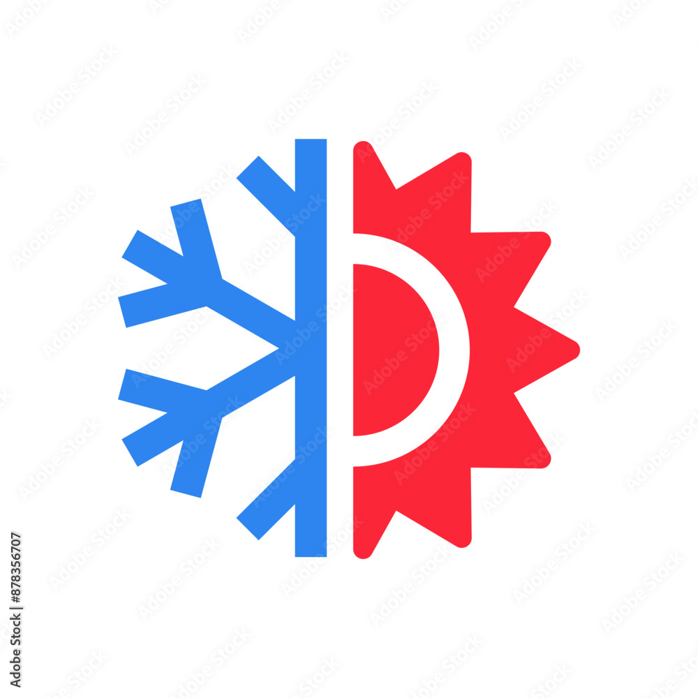 Winter and summer icon. Heat and freeze vector illustration. Hot and ...