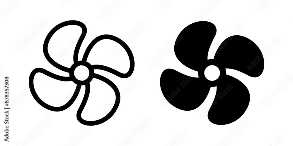 Fan icon. Propeller symbol. Air cooler ventilation vector illustration ...