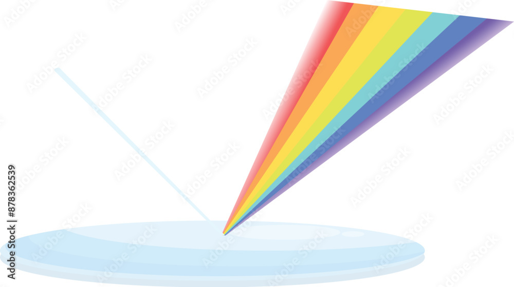 Light beam splitting through triangular prism creating rainbow color spectrum Stock Vector ...