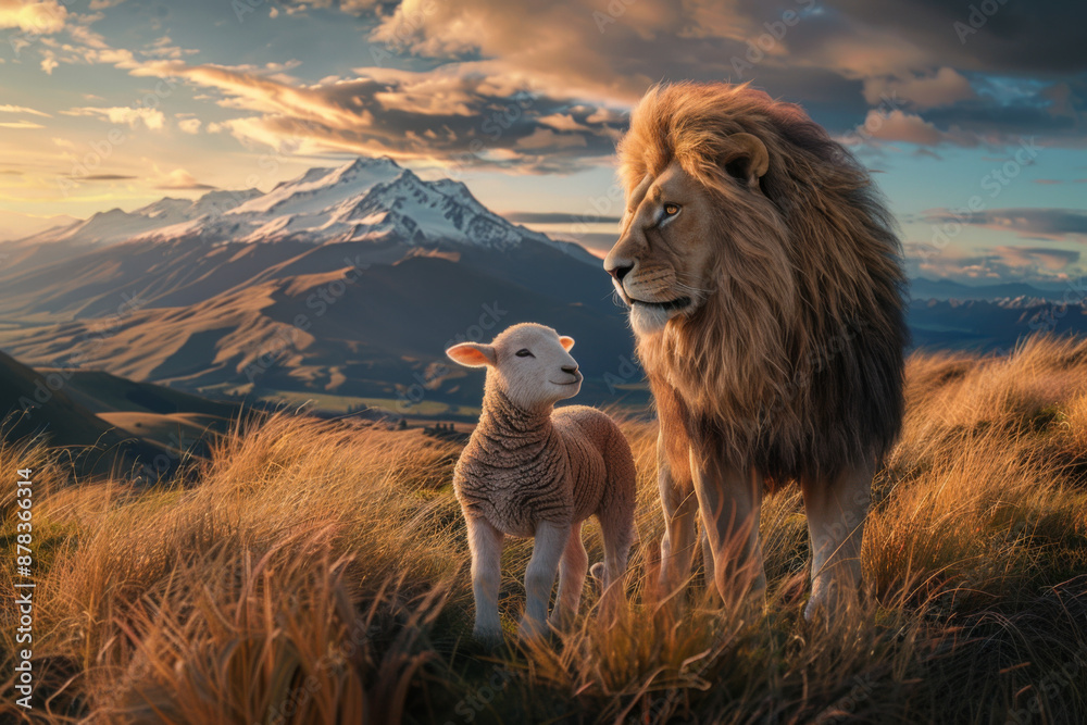 Stock-Illustration „Jesus Christ- Lamb of Sacrifice, Lion of Triumph ...