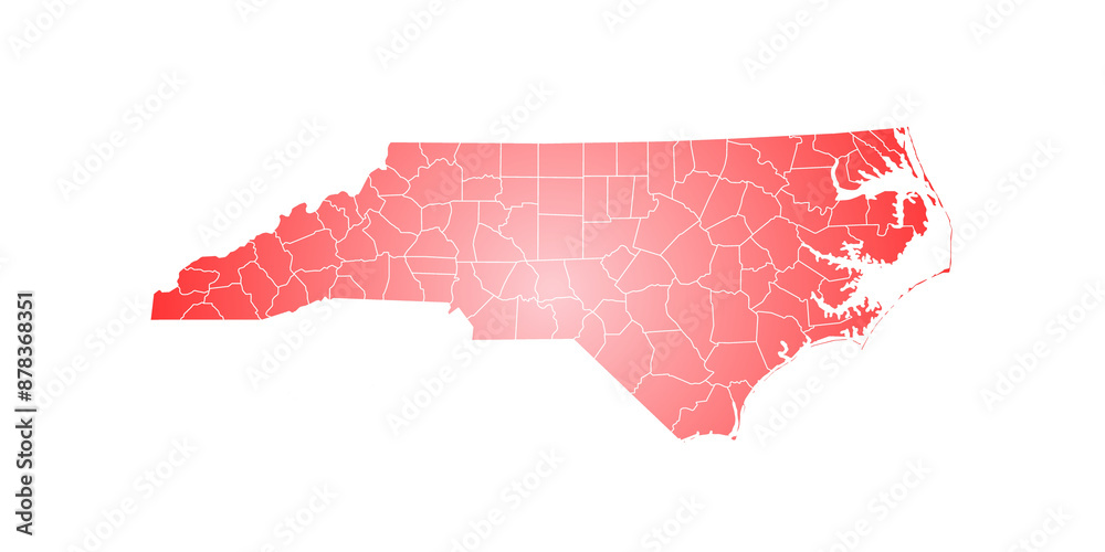North Carolina administrative map. counties map of North Carolina with ...