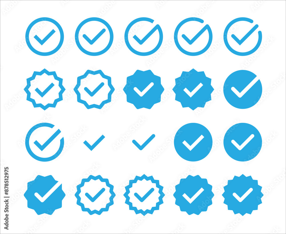 checkmark vector, checkmark icon set, approved symbol, checked checkbox mark, checkmark set ...
