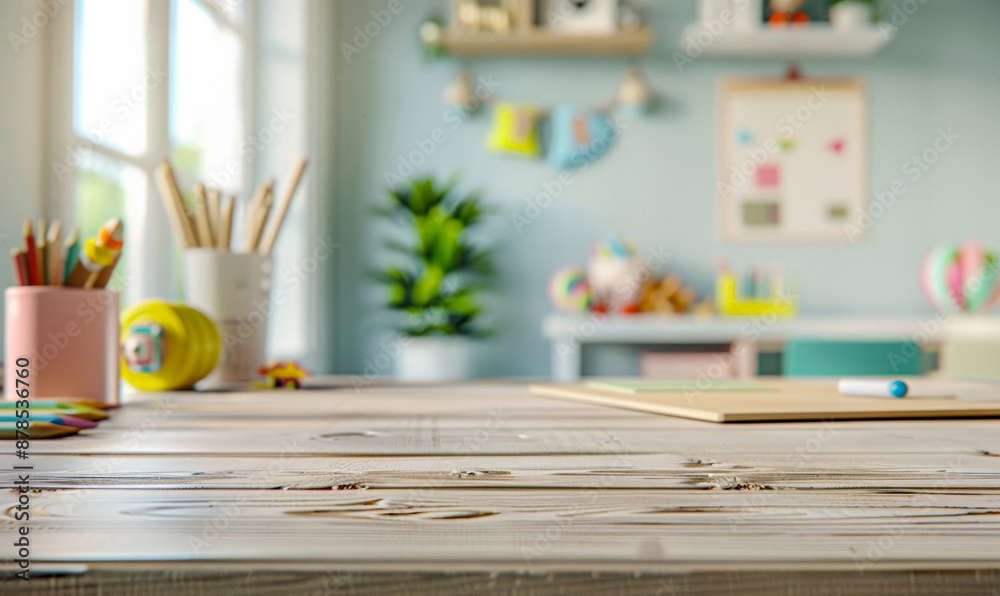 Blank Wooden children work home table , empty wood desk tabletop ...