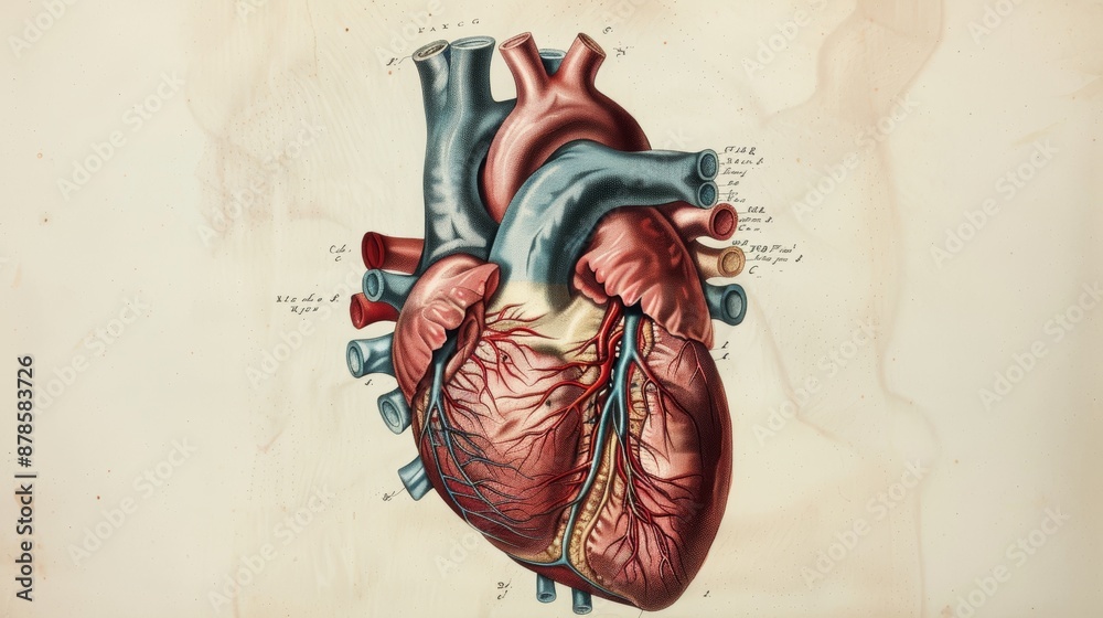 Detailed Anatomical Diagram of the Human Heart with Annotations for ...