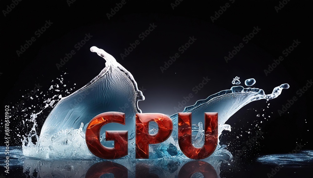 Explosive Water-Cooled GPU Technology Imagery Stock Illustration ...