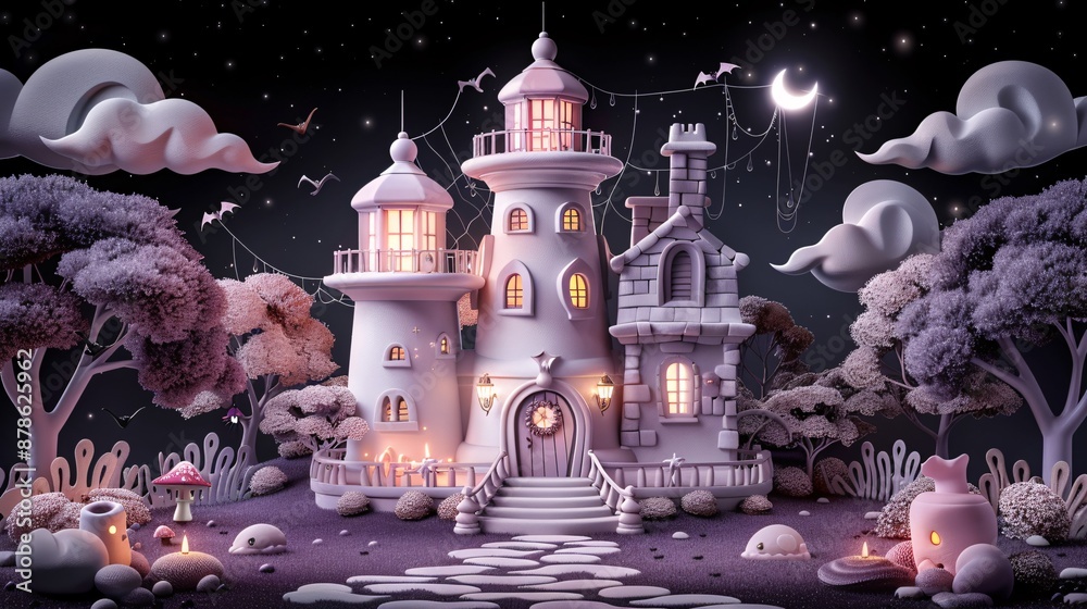 Spooky Haunted Lighthouse with Animatronic Sea Creatures and Cobwebs in ...