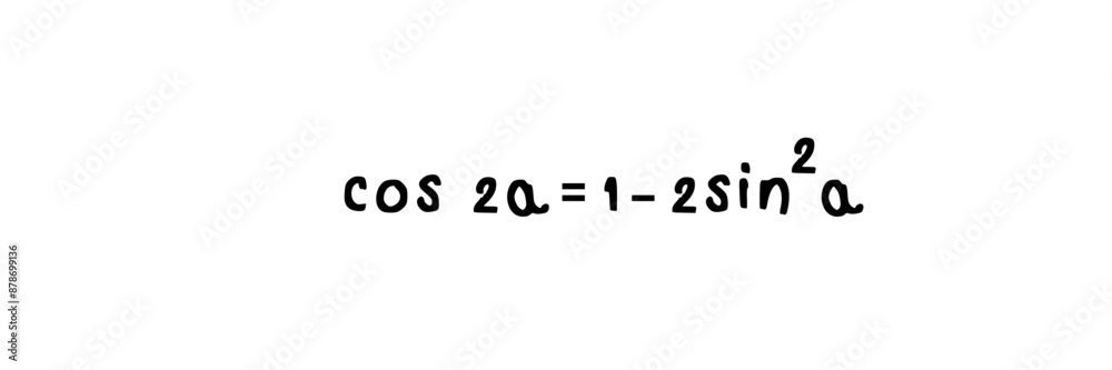 trigonometric formula_double angle formula_cos 2a equal to one minus ...