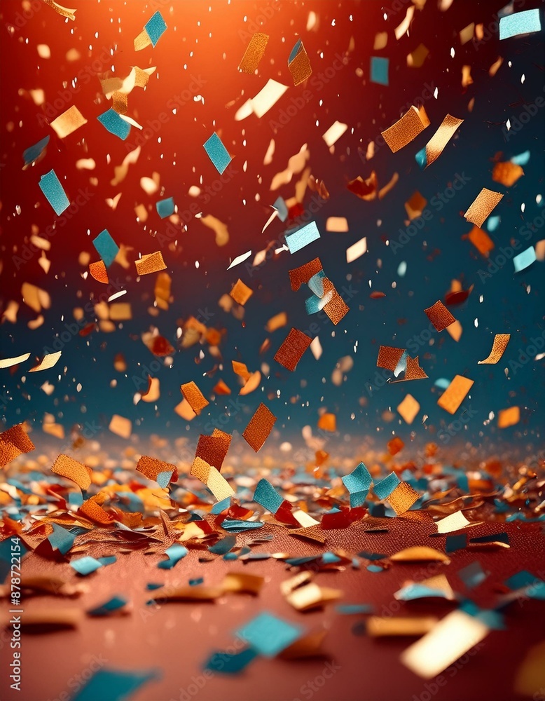Fondo azul y rojo con confeti - Blue and red background with confetti ...