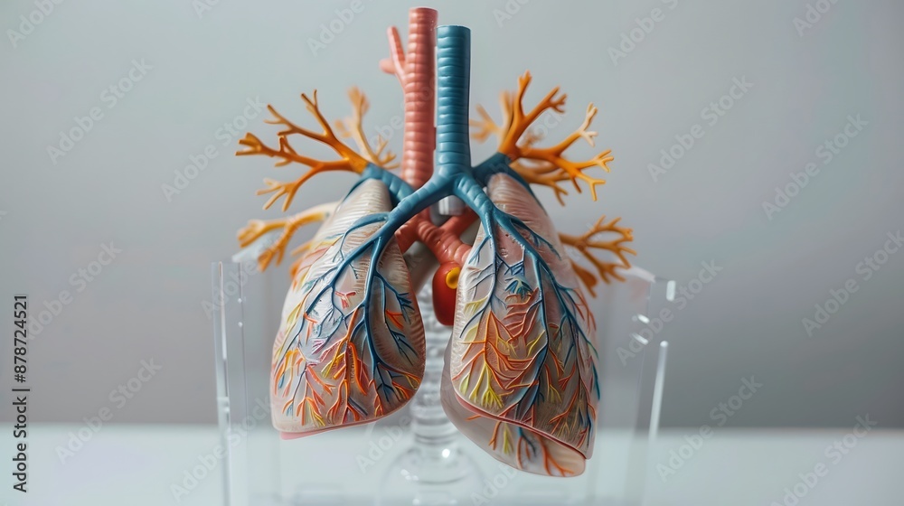 Human respiratory system model is show Lungs and heart. Human physical ...