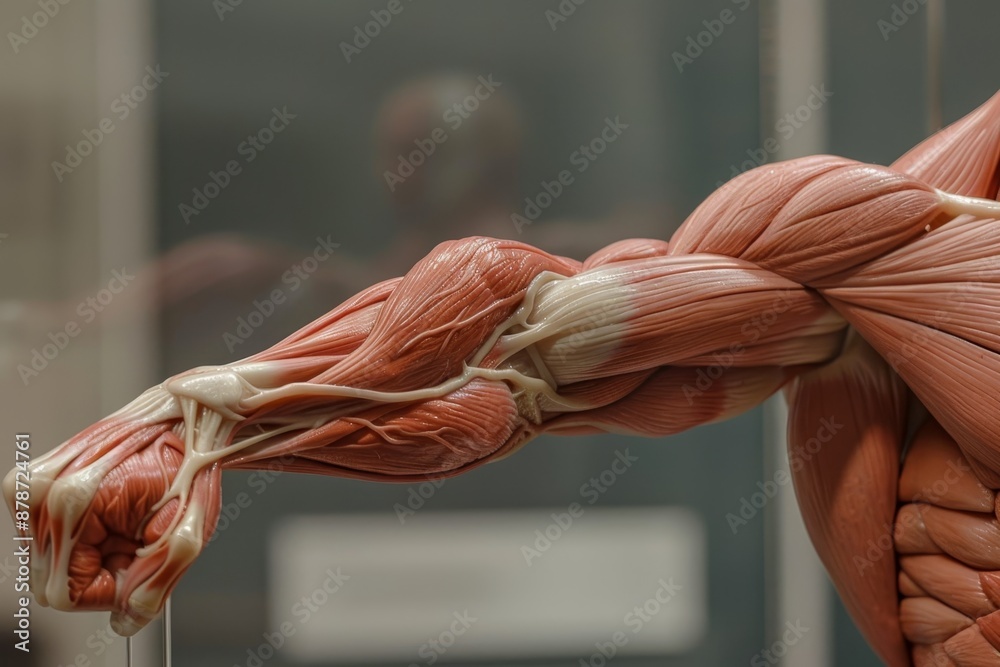 Display of human muscles in a museum setting, showcasing the anatomy ...
