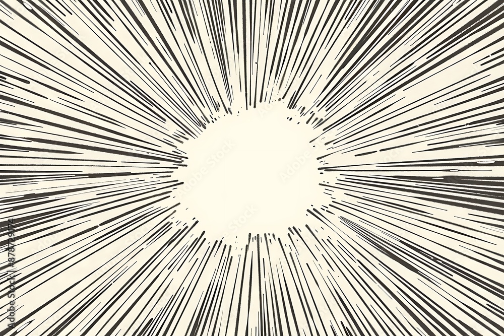 A minimalist line art explosion with a single, perfect circle expanding ...