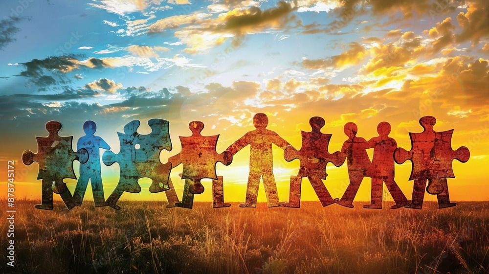 Teamwork brings people together like puzzle pieces, helping them ...