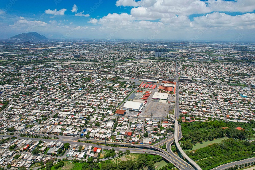 Foto de Stock Aerial view of BBVA stadium, home of the Monterrey ...