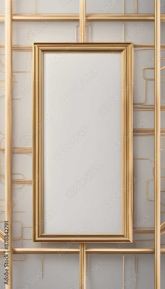 Double line rectangle golden frame isolated on transparent background ...