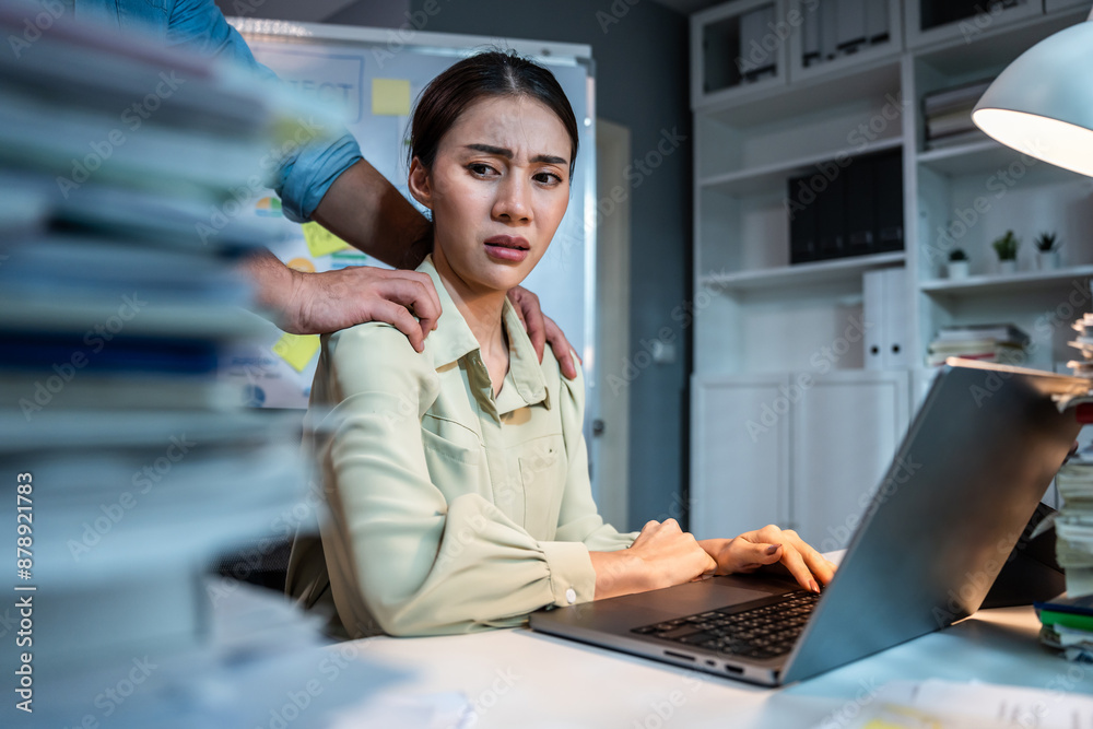 Flirtation and unwelcome sexually sexual harassment in office workplace. Stock Photo | Adobe Stock