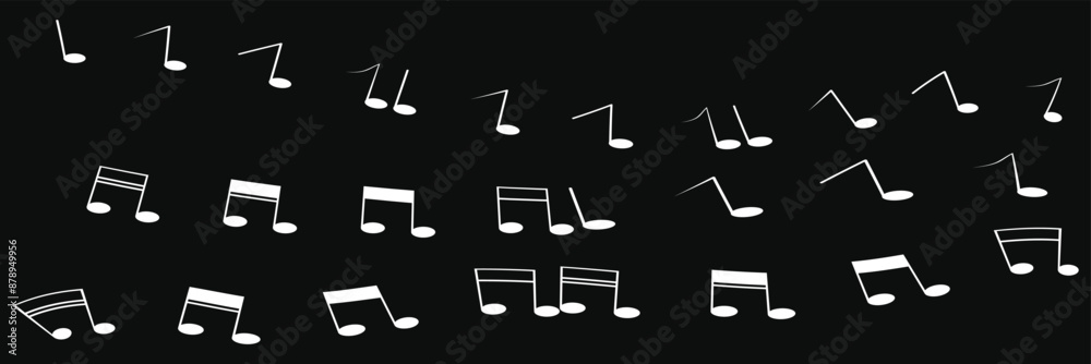 Music note symbols of different color. Music notes icon set, notes ...