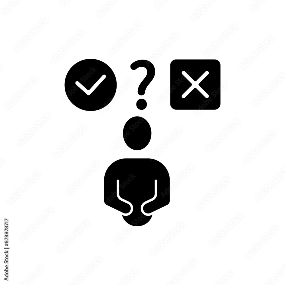 hesitation concept line icon. Simple element illustration. hesitation ...