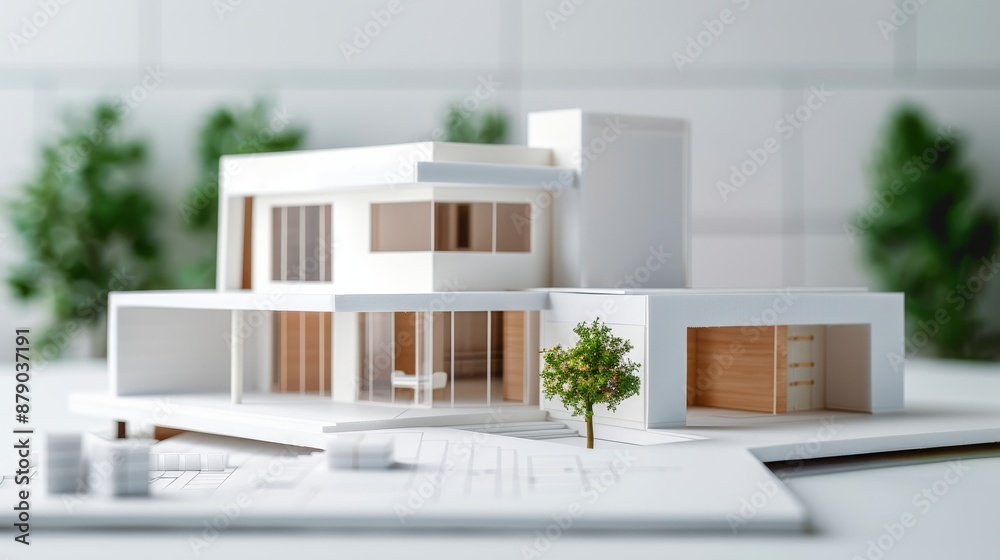 Architectural layout of an eco-friendly home, concept and draft stages ...