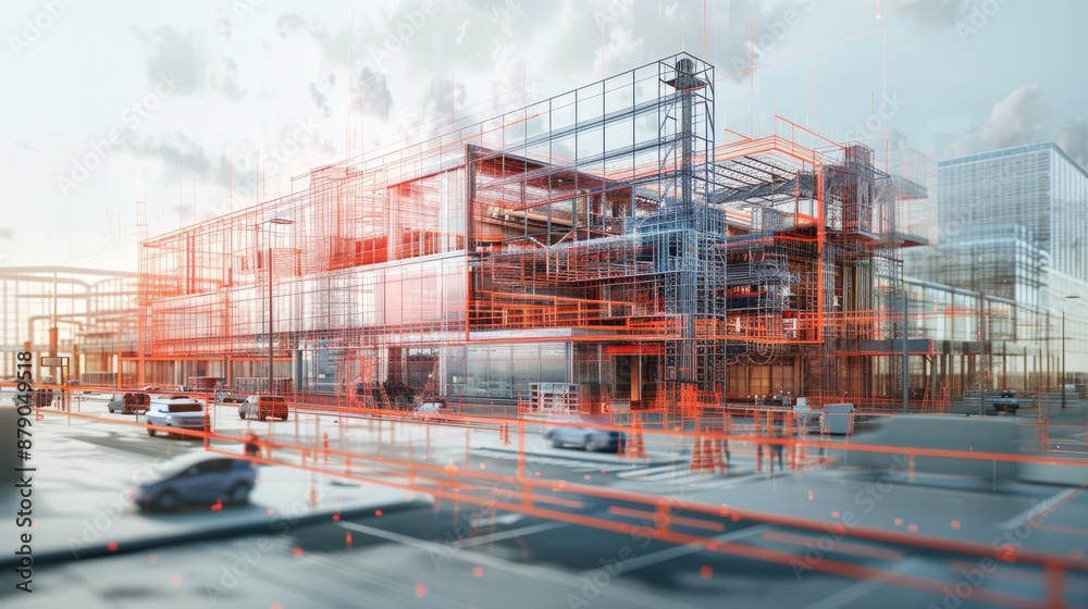 Detailed BIM model showing the structural elements of a large ...