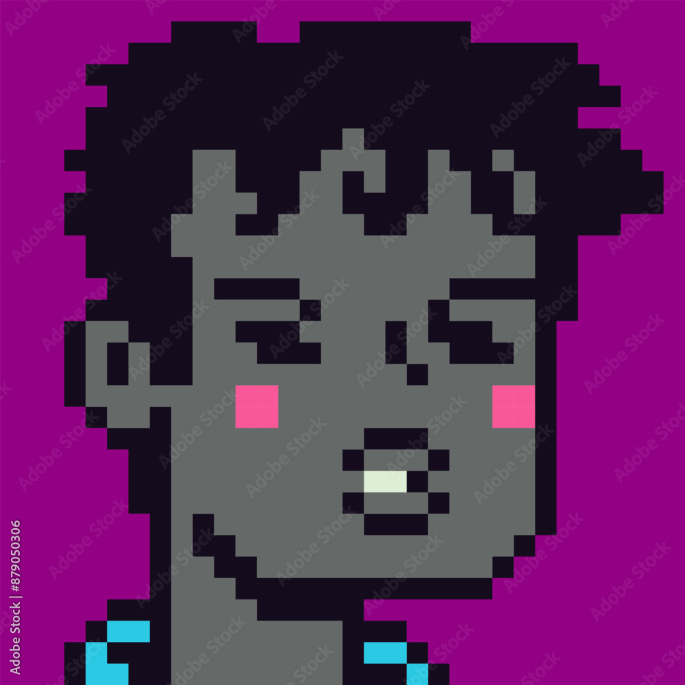 pixel art human character 8-bit, man, 80-s, avatar, guy face, cartoon ...
