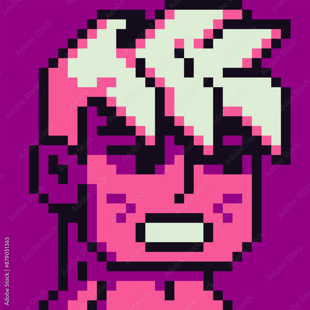 Pixel art man, male character 8-bit, 80-s, avatar, guy face, cartoon ...