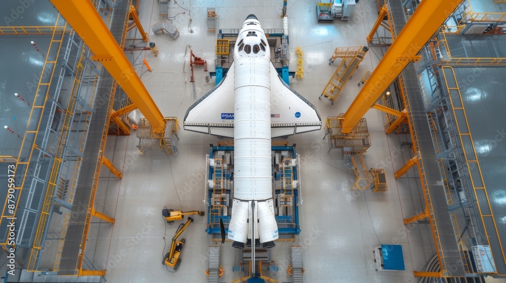 High-tech space shuttle being constructed, advanced robotics and ...