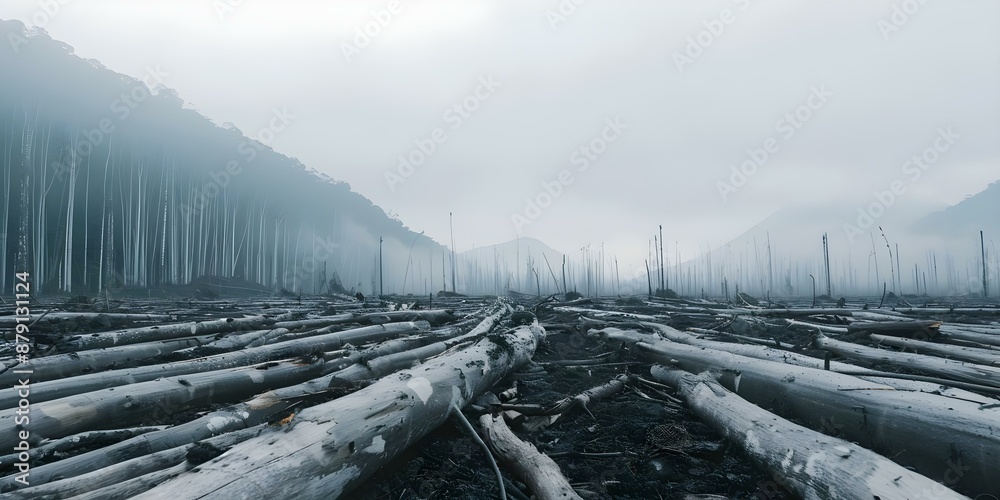 Foto de Stock Devastating Effects of Illegal Deforestation in the ...