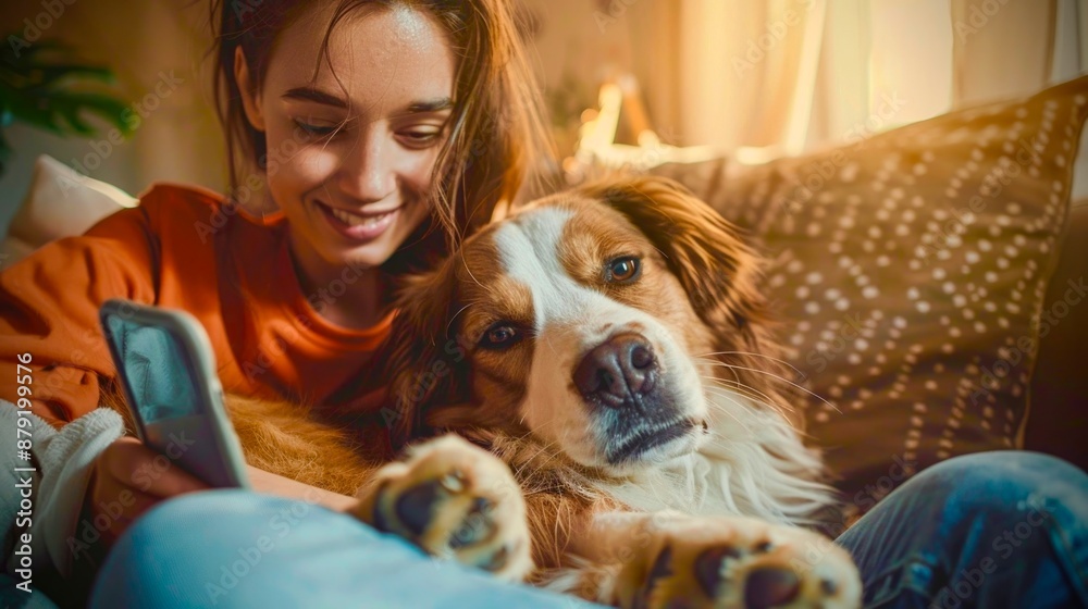 Amor a los perros, una joven bella hace video llamada donde muestra a ...