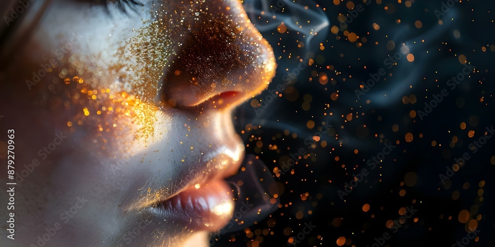 Pollen Entering a Nose An Extreme Closeup. Concept Allergies, Seasonal ...