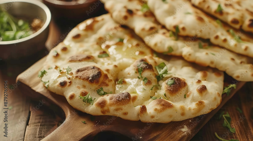 Indian naan is a type of flatbread commonly served in Indian cuisine ...