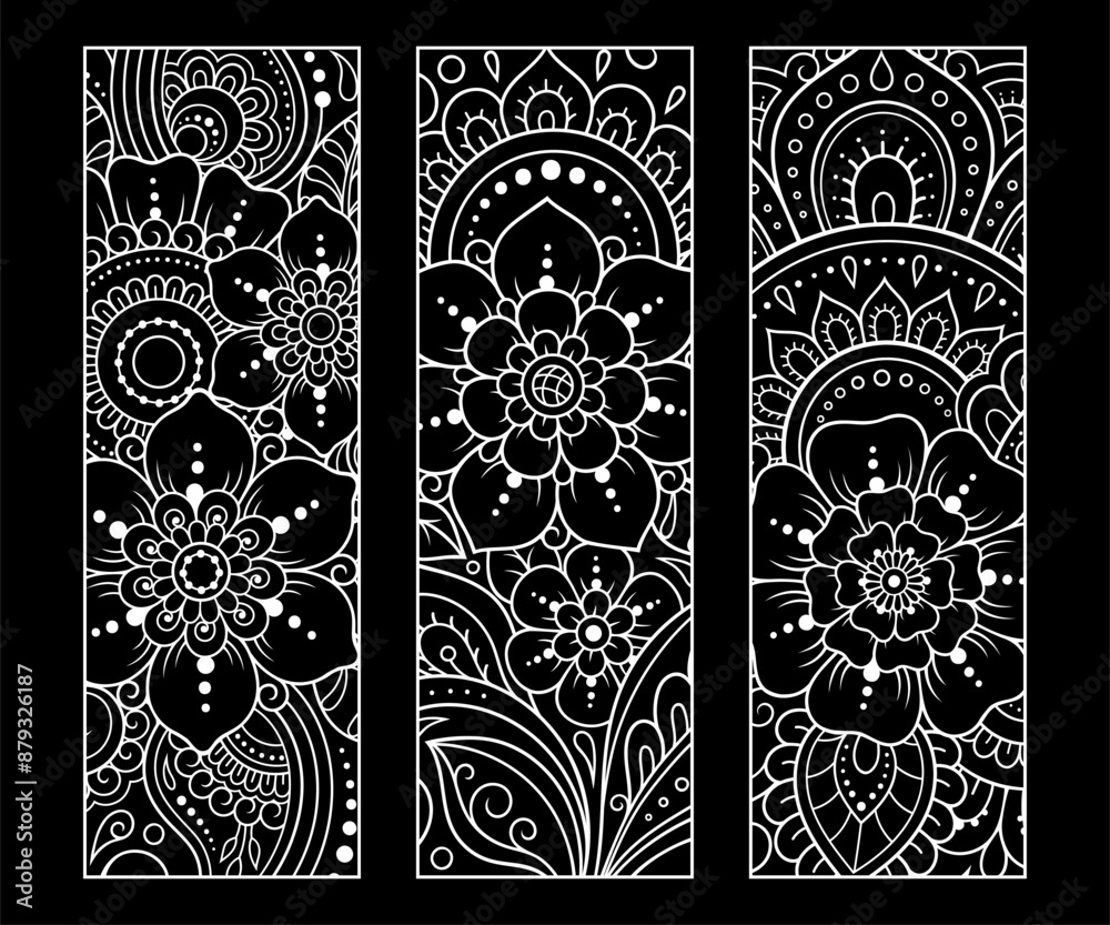 Printable bookmark for book - coloring. Set of black and white labels ...
