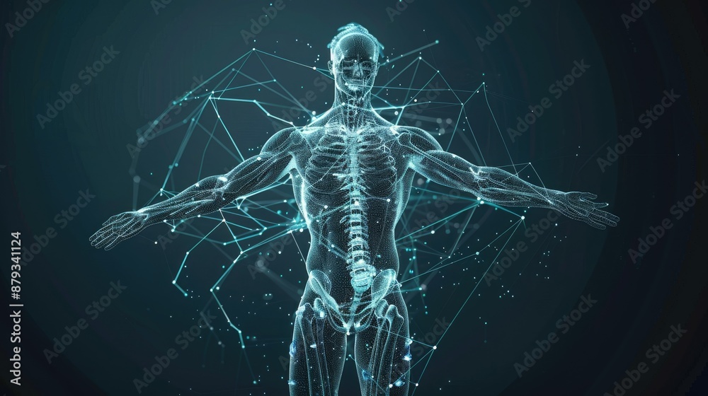 Human body. Abstract vector. Digital anatomy Medical technology Muscle ...
