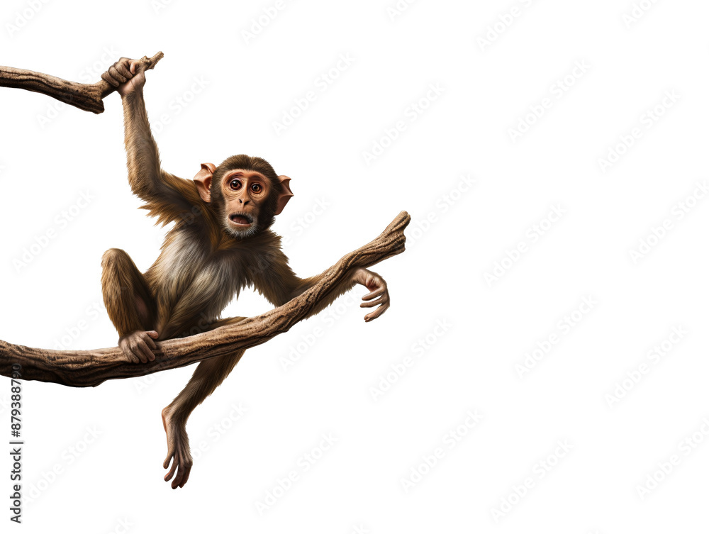 a monkey holding a stick Stock Photo | Adobe Stock