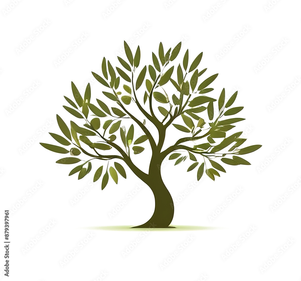 Olive tree green. clipart icon logo Vector illustration. Isolated ...