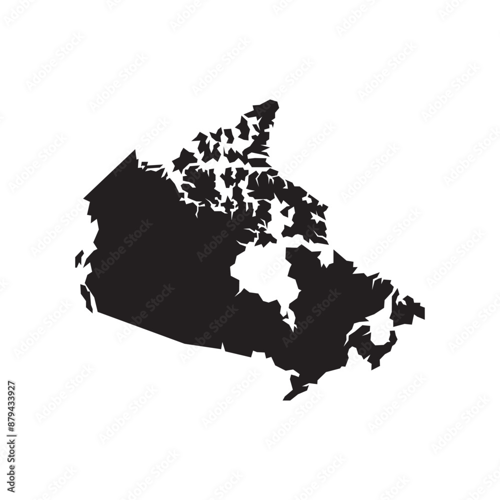 Canada map Icon Silhouette Illustration Stock Vector | Adobe Stock