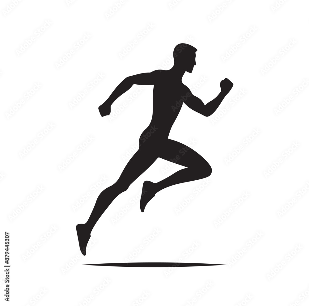 Running Human Silhouette vector illustration Stock Vector | Adobe Stock