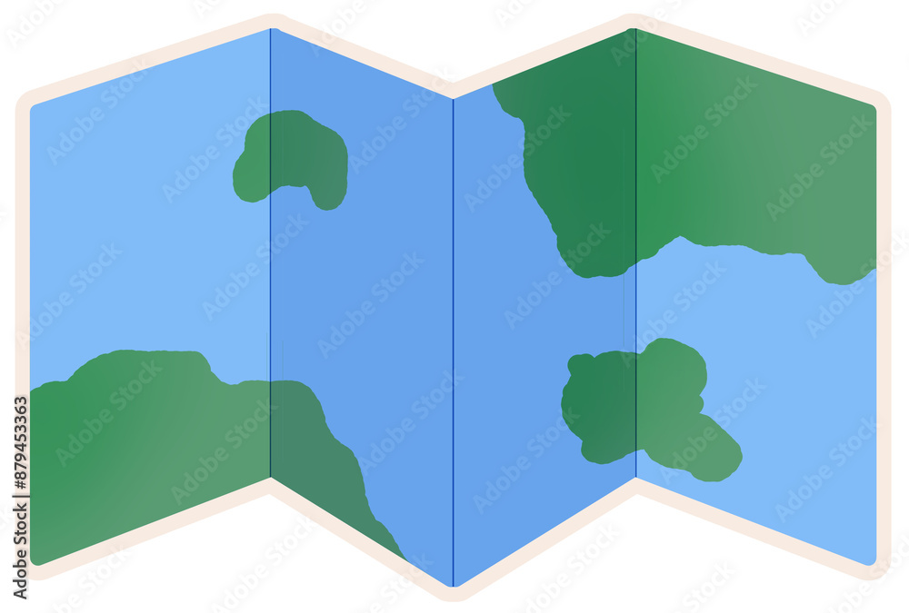 Cartoon folded paper map Clip Art Transparent Background Stock ...