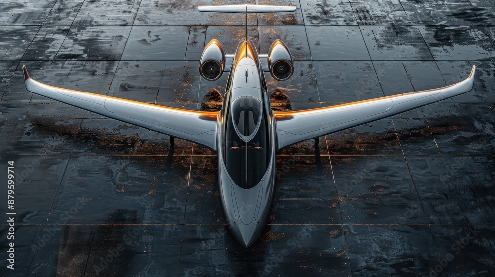A modern, futuristic aircraft with a sleek and innovative design ...