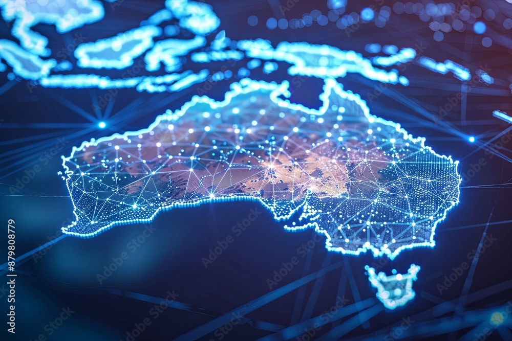 Digital map of Australia network and connectivity created with ...