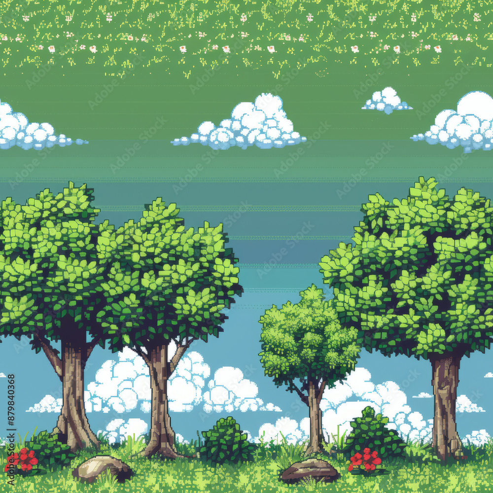 Ilustración de Stock 16-bit pixel art, grass tileset, sprite, sprite ...