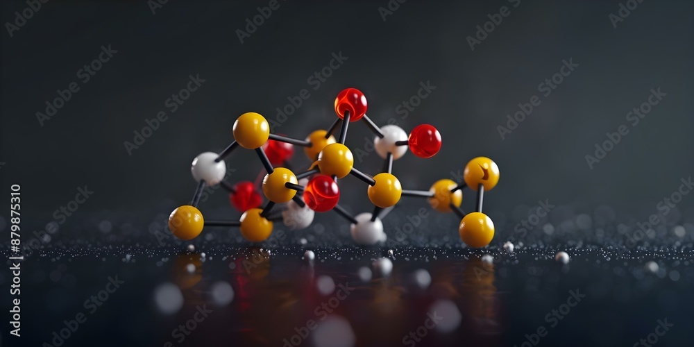 Ball-and-Stick Model of Saccharin Molecule. Concept Chemical Structure ...