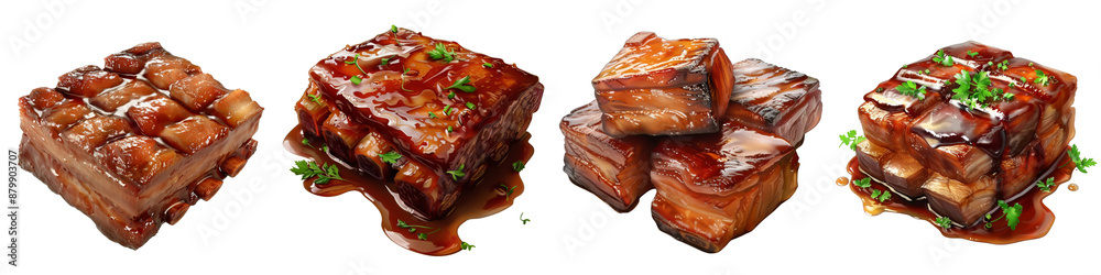 Braised Pork Belly clipart collection, symbol, logos, icons isolated on ...