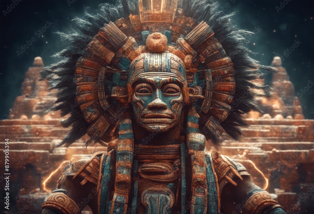 mictlantecuhtli illustration digital aztec god mythology skull maja ...
