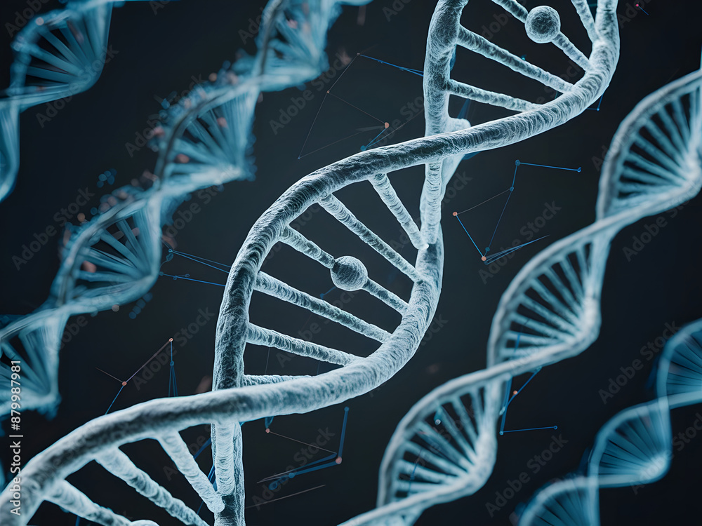 Estructura molecular del ADN con datos de secuenciación del análisis ...