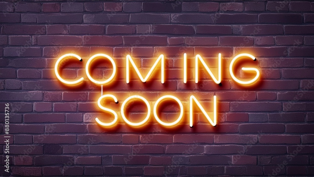Vector isolated neon sign of the text COMING SOON typography logo on ...